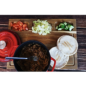 Enameled Cast Iron Dutch Oven Pot (7.87" / 20 cm diameter), Cocotte with Dual Handle and Cover Casserole Dish - Round Red