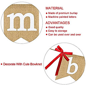 Be Mine Burlap Banner | Valentine's Day Decorations | Valentines Banner with Glitter Heart Sign | Be Mine Bunting Banner | Valentines Day Indoor Outdoor Home Office Hanging Decor