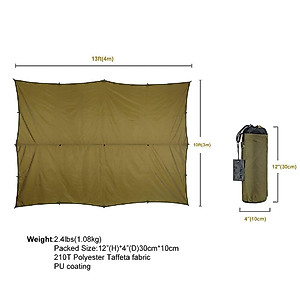 OneTigris Hideout Hammock Underquilt + Bulwark All Season Camping Tarp + KOMPOUND Camping Hammock