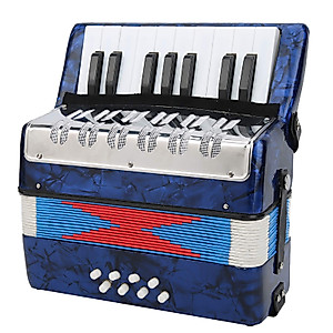 Kids Accordion, 17 Keys Button Accordion Musical Instrument for Children or Amateur Performance, Convenient and Lightweight in Use.()