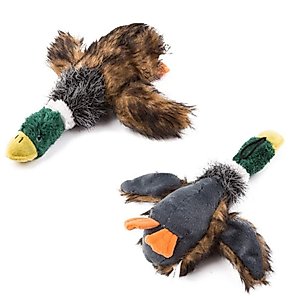 AOTOHOOPE Dog Toys for Aggressive Chewers, Pet Mallard Duck Dog Toy, Squeaky Plush Puppy Dog Toy for Small Dogs - 2 Pieces