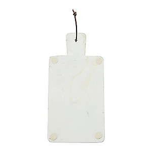 Main + Mesa Marble Cutting Board with Brass Inlay, White