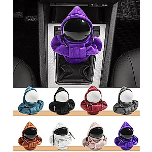 Zlirfy Universal Fit Automotive Gear Shifter Knob Cover,Shift Cover for Car,Fashionable Sweater Design Car Gear Shift Cover,Manual Auto Shift Boot Cover,Car Interior Decor Accessories(Purple)
