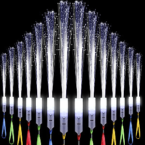 Jecery 72 Pieces White Fiber Optic Wands Glow Sticks LED Light up Wedding Wand with 3 Modes Flashing Sparklers for New Year Eve Birthday Wedding Bridal Shower Glow in The Dark Party Favors Supplies