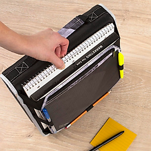 Five Star Zipper Binder, 2 Inch 3-Ring Binder for School, Expansion Panel and Expanding File, 580 Sheet Capacity, Black/Gray (29052IT8)