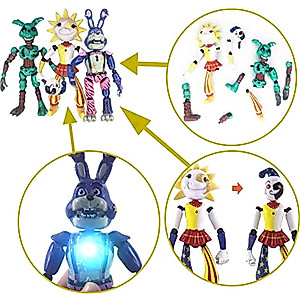 3-Piece FNAF Game-Inspired Action Figures Set - Bonnie Bear, Security Breach, Sundrop Doll - Movable Joints PVC Model Toys & Gifts