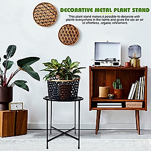 Plant Stand Indoor Outdoor, 2 Pack 15" Tall Flower Pot Stand, Round Metal Corner Plant Stand for Flower Pot, Rustproof Flower Plant Holder for Home, Garden, Patio, Plant Lovers, Housewarming
