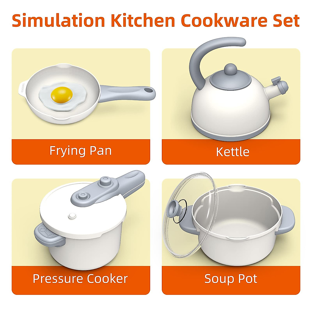 Yalujumb Kids Kitchen Toys,76PCS Pretend Play Kitchen Set Cooking Toys for Kids Girls Boys Toddlers, Kitchen Playset Accessories with Play Food Pots Pans Utensils and Dishes