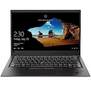 Lenovo ThinkPad X1 Carbon (6th Gen) - Windows 10 Pro - Intel Quad Core i7-8650U, 256GB NVMe-PCIe SSD, 16GB RAM, 14 FHD IPS (1920x1080) Display, Fingerprint Reader, Black (Renewed)