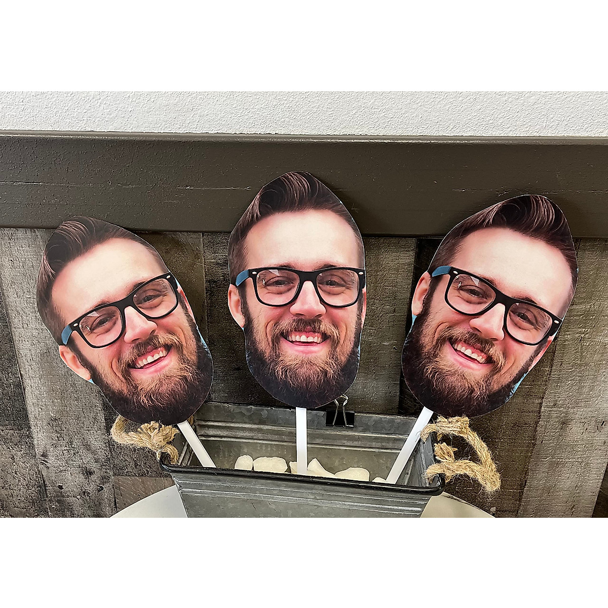 Face on a Stick, Custom face Cutout, Party Prop, Fat Face, Head Cutout, Fan Face, Wedding, Bachelor, Graduation, 6pcs, Option for More