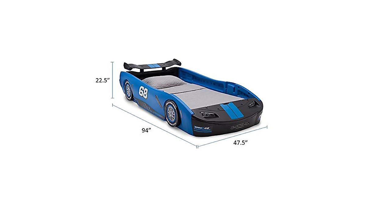 Delta Children Turbo Race Car Twin Bed - Blue | Kids Bed