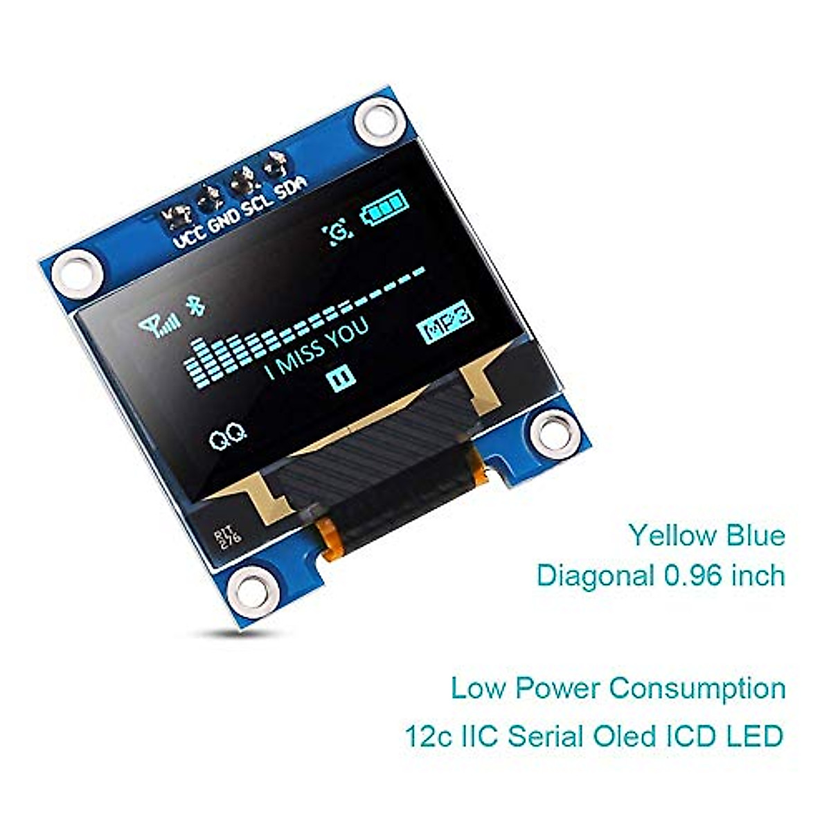 Organizer 0.96" Inch Yellow and Blue I2C IIC Serial OLED LCD LED Display Module with Raspberry PI 128X64 for Arduino 51 MSP420 STIM32 SCR (2pcs)