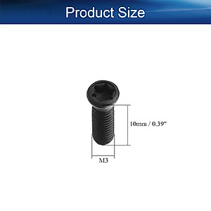 Utoolmart M3 x 10mm 12.9 Carbon Steel Torx Head Socket Head Cap Screws Bolt Black 10Pcs
