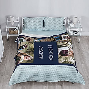 Dipopizt Custom Blanket with Photo Personalized Picture Text Blanket Customized Sofa Throw Blanket Personalized cobijas Funny Gifts for Valentines,Boyfriend,Dad,Mom,Friends,New Year,Birthday