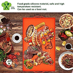36 inch Silicone Mat for Blackstone Griddle Top,Blackstone Griddle Cover,Waterproof Non Stick BBQ Grill Mat Grill Lid,Silicone Mat Handle for Easy Lift,Lightweight Durable Liner Protective Accessories