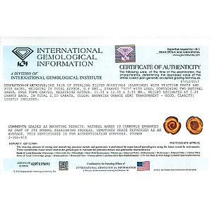 Ian and Valeri Co. Amber Sterling Silver Carved Rose Stud Earrings.