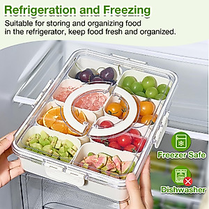 Mfacoy Snackle Box Container, 2 Pack Divided Serving Tray with Lid and Handle, Snack Box Charcuterie Container for Portable Snack Platters, Clear Organizer for Candy, Fruits, Travel, Party, Picnic