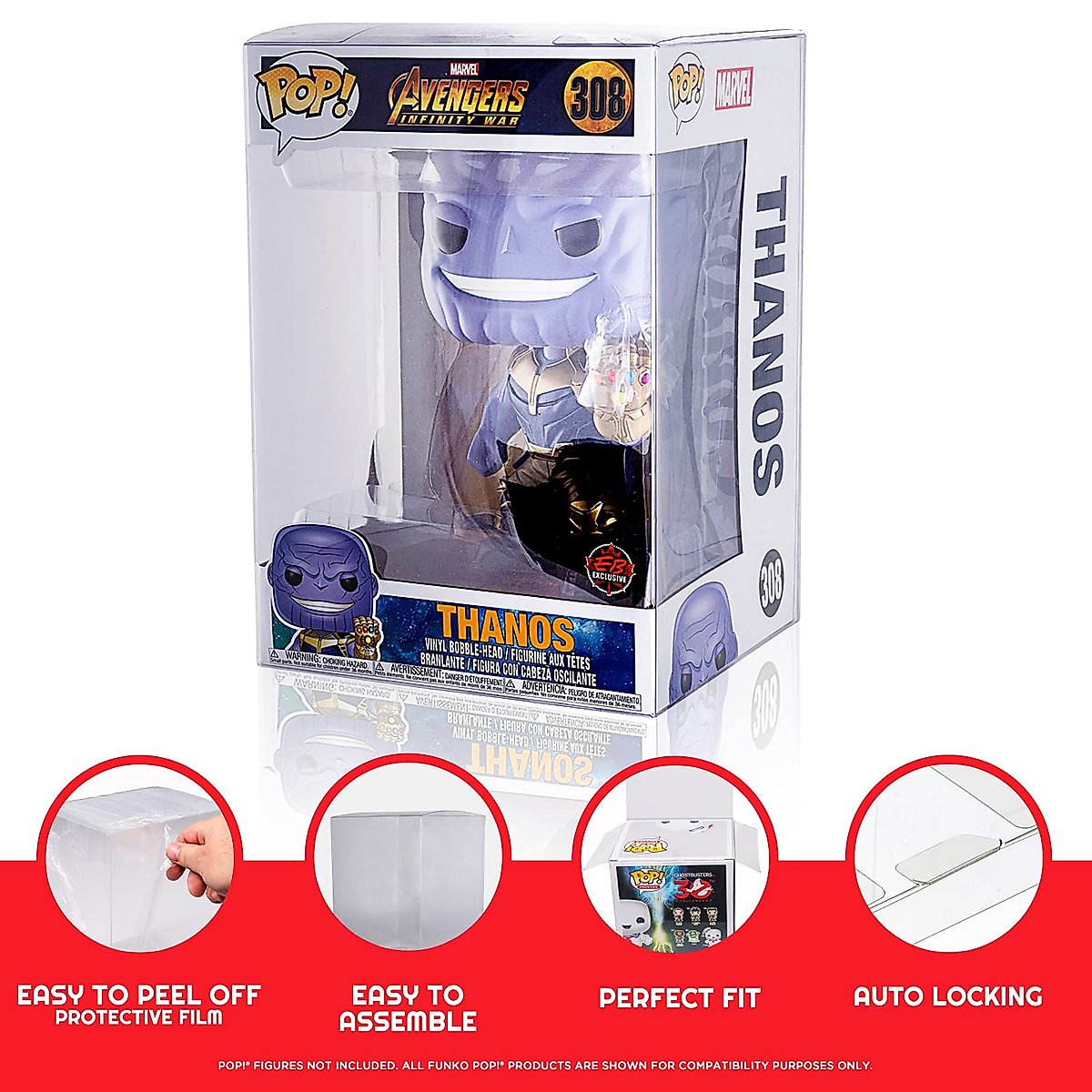 EVORETRO Funko Pop Protector - 10-Pack - Funko Pop Display Case - Glow in The Dark Edges Compatible with All Standard 4" Funko Pop Figures, 0.40 mm Thick & Stackable, Will Last for Years to Come.