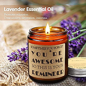 Aromaflare Lavender Scented Candles Gifts for Women Jar Aromatherapy Candle Encouragement Relaxing Gift for Mothers Day, Birthday, Graduation, Anniversary