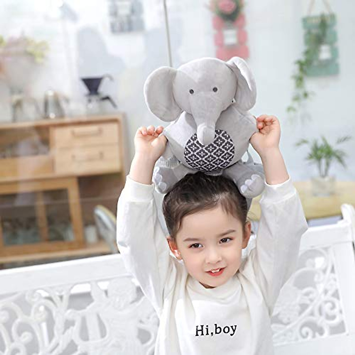 Berhapy 2 in 1 Gray Elephant Toddler Safety Harness Backpack Children's Walking Leash Strap Baby Leash for 1-3 Years Old Kid Leash for Boys and Girls