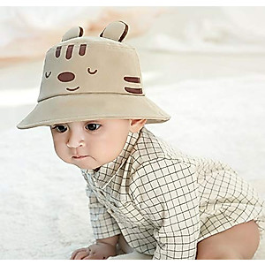 Baby Sun Hat Adjustable,Infant Toddler Summer Outdoors Beach Hat UPF50+,Sun Protection Bucket Hat