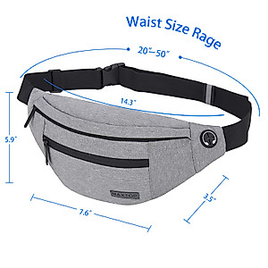 Large Fanny Packs Belt Bag for Women Men Cross Body with 4-Zipper Pockets Gifts for Enjoy Festival Sports Yoga Workout Running Casual Hands-Free Waist Pack Travel Essentials Carrying All Size Phones
