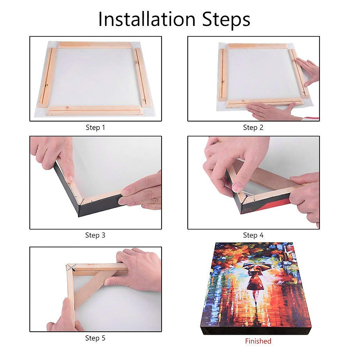 Canvas Stretcher Bars 12x16inch (30.5x40.6cm), DIY Wood Canvas Frame, Easy to Assemble Canvas Frame, Gallery Wrap Oil Frame Kits Canvas Wood Stretcher Bars- for Oil Paintings, Prints, Posters