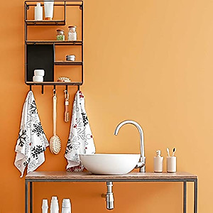 Vantaso Bath Hand Towels Set of 2 Christmas Gray Red Snowflakes Soft and Absorbent Washcloths Kitchen Hand Towel for Bathroom Hotel Gym Spa