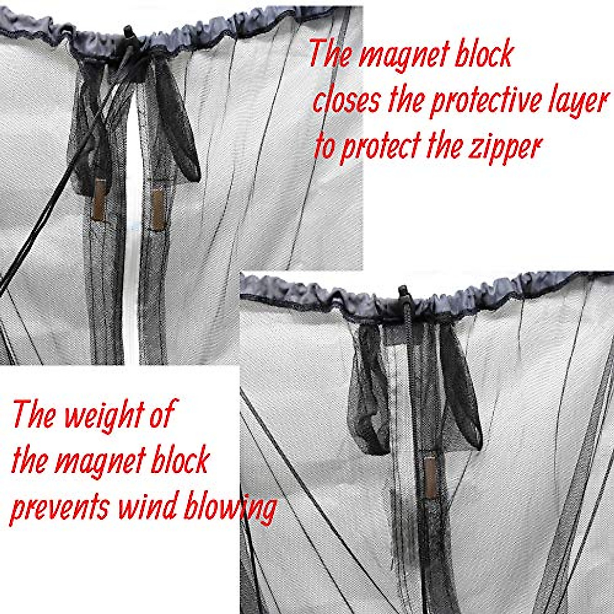 ALWOA Patio Umbrella Netting,Polyester Mesh Screen with Zipper Enclosure - Patio Umbrella Netting for Porch Canopy Set Screen House Works Outdoor Garden Umbrella Table Parasol Cover