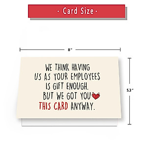 Huameigf Happy Boss Day Card for Boss Manager Mentor Supervisor, Funny Boss Day Gifts for Women Men, Lovely Birthday Card Gift from Employee, Gift for Boss