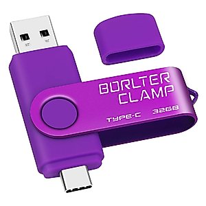 32GB USB Type-C Flash Drive, BorlterClamp USB C 3.0 Jump Drive Memory Stick Dual Port for Android Smartphones Samsung Galaxy S10/S9/S8/Note 9, LG, Huawei, Tablets & Computer (Purple)