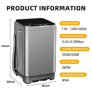 YLSCI XQB201A-GREY6-002 Washing Machine, Grey