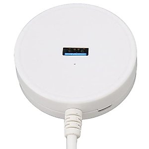 USB 3.0 Hub, 4 Port Hub 5Gbps Transmission White Plug and Play for Windows for OS X for Linux