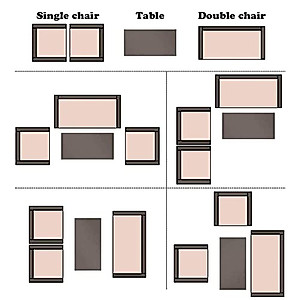 FDW Patio Furniture Sets 4 Piece Rattan Chair Patio Sofas Wicker Sectional Sofa Outdoor Conversation (Brown and Tan)