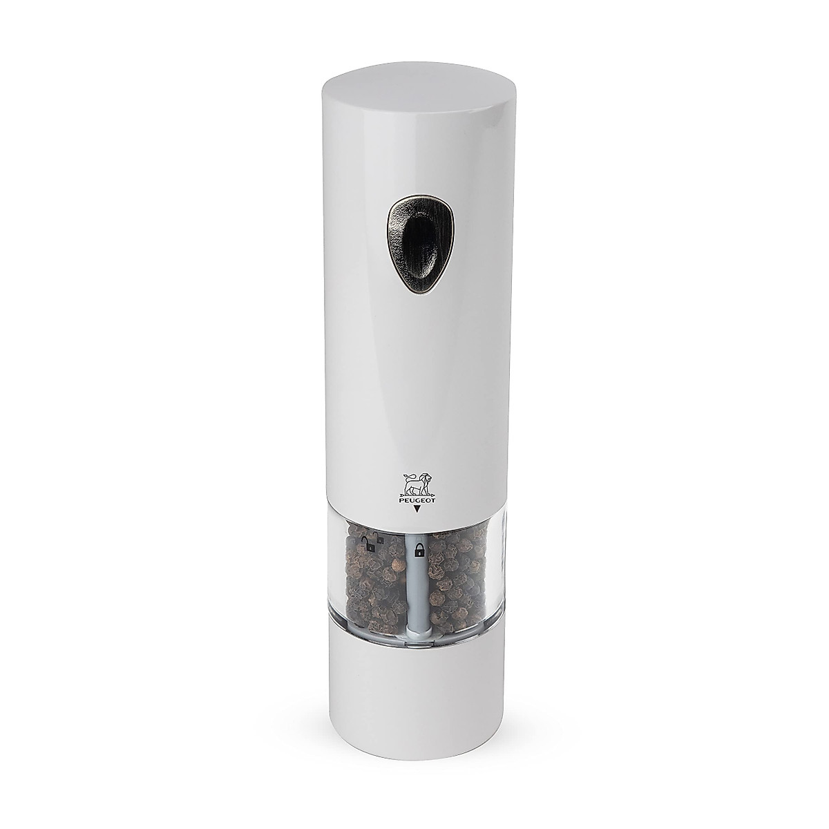 Peugeot PHENIX Stainless Steel Electric Adjustable Salt & Pepper Mill Gift Set, 8-inch (White Lacquer)