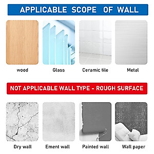 WLLHYF 6 Pcs Shower Adhesive Hooks Shower Caddy Adhesive Replacement, Transparent Strong Hook Strip Waterproof No Drilling Organizer for Soap Holder, Kitchen Racks (2 Single + 2 Double + 2 Claws)