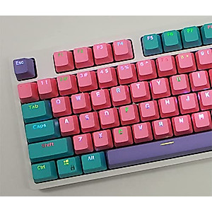 61 PBT Keycaps Tkl 87 Backlit PBT Keycap Set with Puller OEM Profile US Layout for DIY MX Switches 60%/61/87 TKL/104 RGB Mechanical Gaming Keyboard