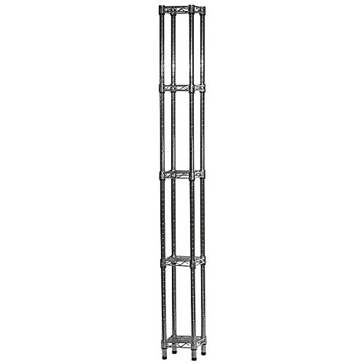 Shelving Inc. 8" d x 8" w x 72" h Chrome Wire Shelving with 5 Tier Shelves, Weight Capacity 800lbs Per Shelf