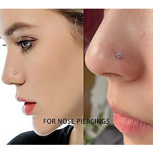 Yaalozei 16G Threadless Push in Lip Labret Medusa Monroe Nose Ring Stud Piercing Jewelry Women Stainless Surgical Steel Silver Flat Back Cartilage Helix Tragus Earrings Studs Bar Piercing Jewelry Men