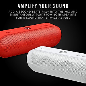 Beats Pill+ Portable Wireless Speaker - Stereo Bluetooth, 12 Hours of Listening Time, Microphone for Phone Calls - (Product) RED