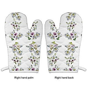 Rifle Paper Co. English Garden Vines Cream Cute Oven Mitts and Pot Holder Sets 2 Pieces Heat Resistant Kitchen Gloves for Baking BBQ Grill Birthday for Mom Women