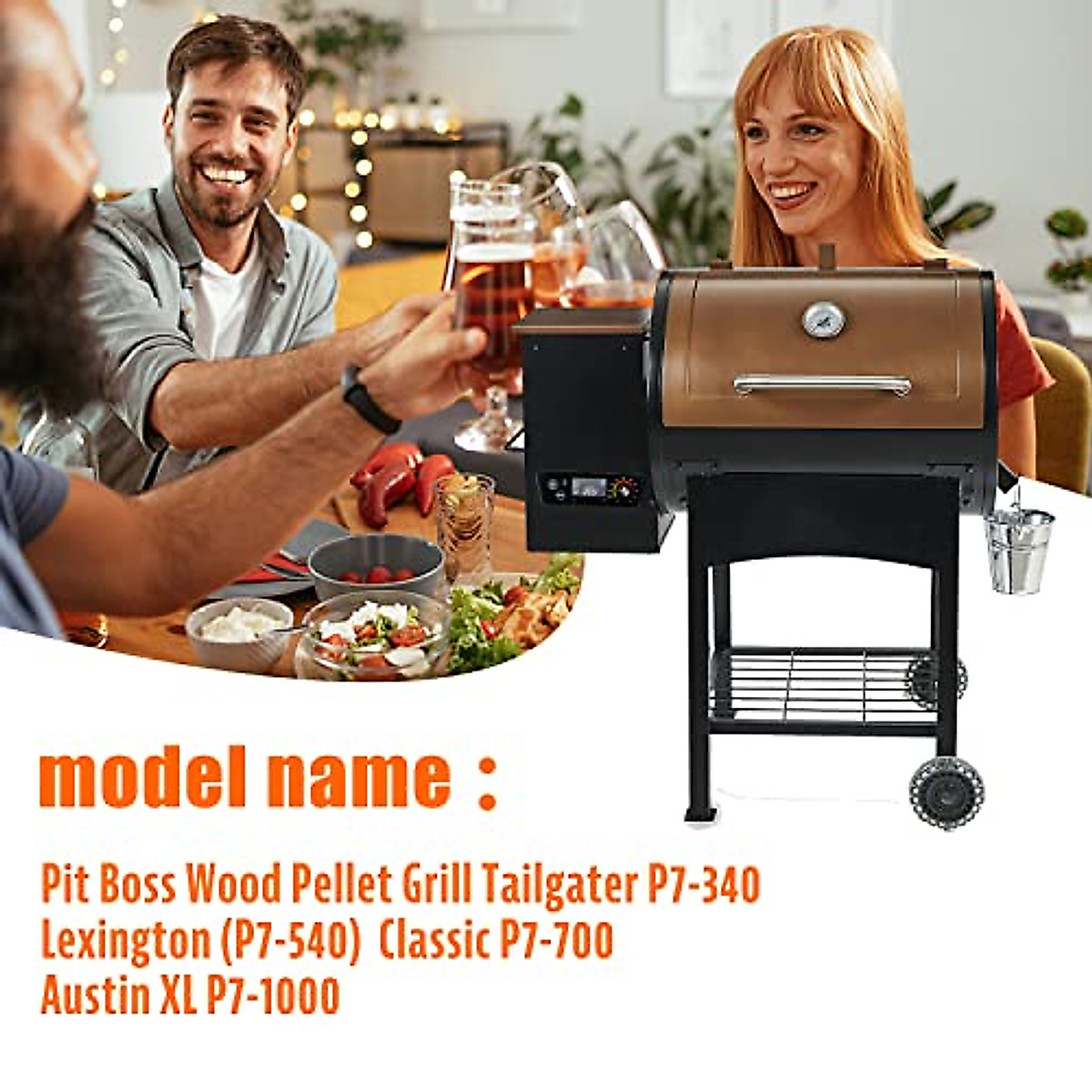 Digital Controller Board Repalacement Parts,Compatible with Pit Boss Wood Pellet Gill Classic Austin XL/Tailgater/Whiskey Still,with Meat Probe and Temperature Sensor.