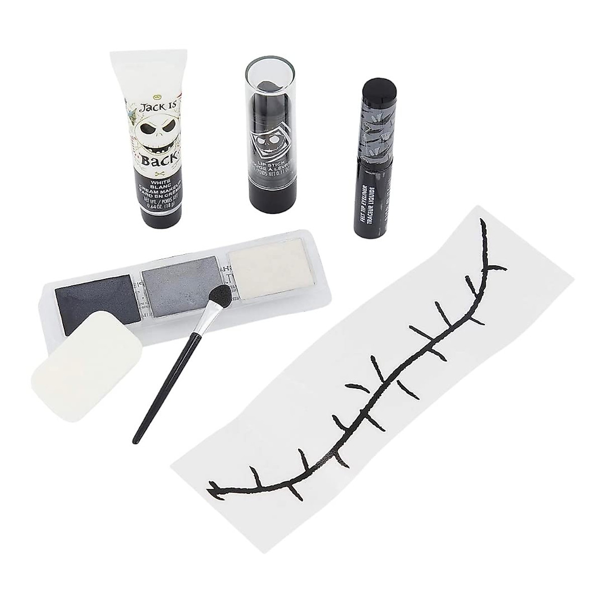 Spirit Halloween Adult The Nightmare Before Christmas Costume Choose Sally Jack Skellington Oogie Boogie (Jack Skellington Makeup Kit, One Size)