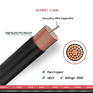 ELFCULB SAE Connector to DC8mm Male Adapter 14 AWG Extension Cable with DC 55mm*25mm Adapter and Polarity Reverse Adapter for Solar Panel Portable Power Station(2FT)