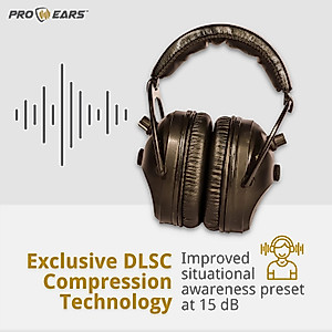 Pro Ears Pro Tac 300 Electronic Hearing Protection, Military Grade Tactical Ear Muffs, NRR 26 DB, For The Range, Shooting, & Hunting, Black