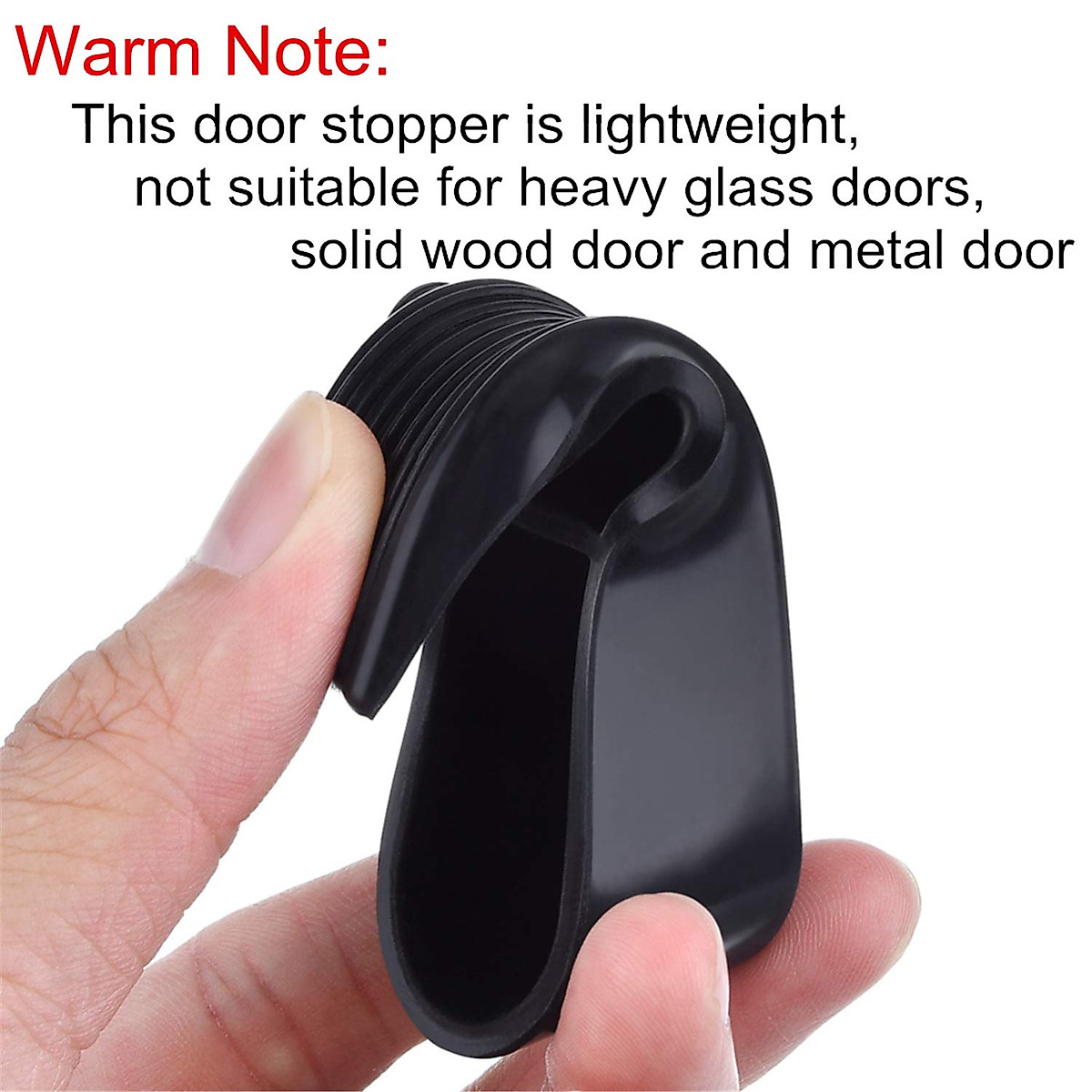 Hotop 6 Pack Door Stop Wedges Black Rubber Door Stoppers for Home and Office