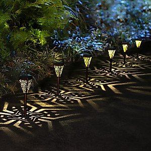 6 Pack Solar Pathway Lights Outdoor Yard Decoration Solar Led Landscape Lights Waterproof Outdoor Solar Lights for Garden Landscape Path Yard Patio Driveway Walkway