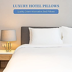Sherwood Hotel Collection Bed Pillows for Sleeping 2 Pack Queen Size, Soft Microfiber Cover and 3D Super Soft Down Alternative Filled White Pillows, 20x28 Inches