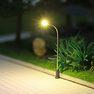 Evemodel LQS05WM 10pcs Model Railway Train Lamp Post 3.6cm or 1.42inch Street Light Warm White N Z Scale LEDs New