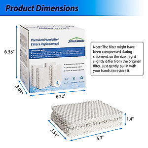 Jowlawn Humidifier Filter Replacement- 4 Pack WF813 Humidifier Wick Filter Compatible with Equate EQ 2119-UL, Relion RCM-832 RCM-832N, ProCare PCCM-832N Cool Mist Humidifier Filters